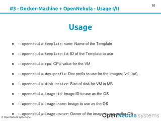 Docker Machine and Swarm on OpenNebula - Jaime Melis | PPTX