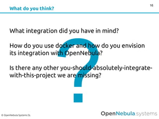 Docker Machine and Swarm on OpenNebula - Jaime Melis | PPTX
