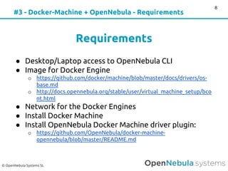Docker Machine and Swarm on OpenNebula - Jaime Melis | PPTX