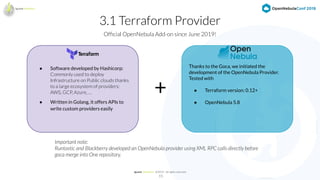OpenNebulaConf2019 - How We Use GOCA to Manage our OpenNebula Cloud - Jean-Philippe Fourès ...