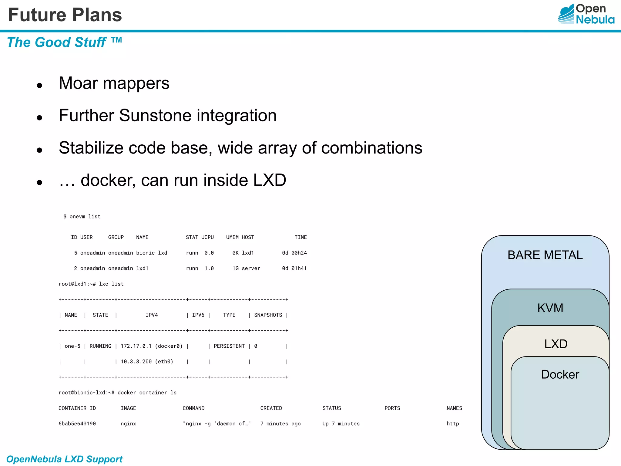 OpenNebula LXD Container Support overview | PPT