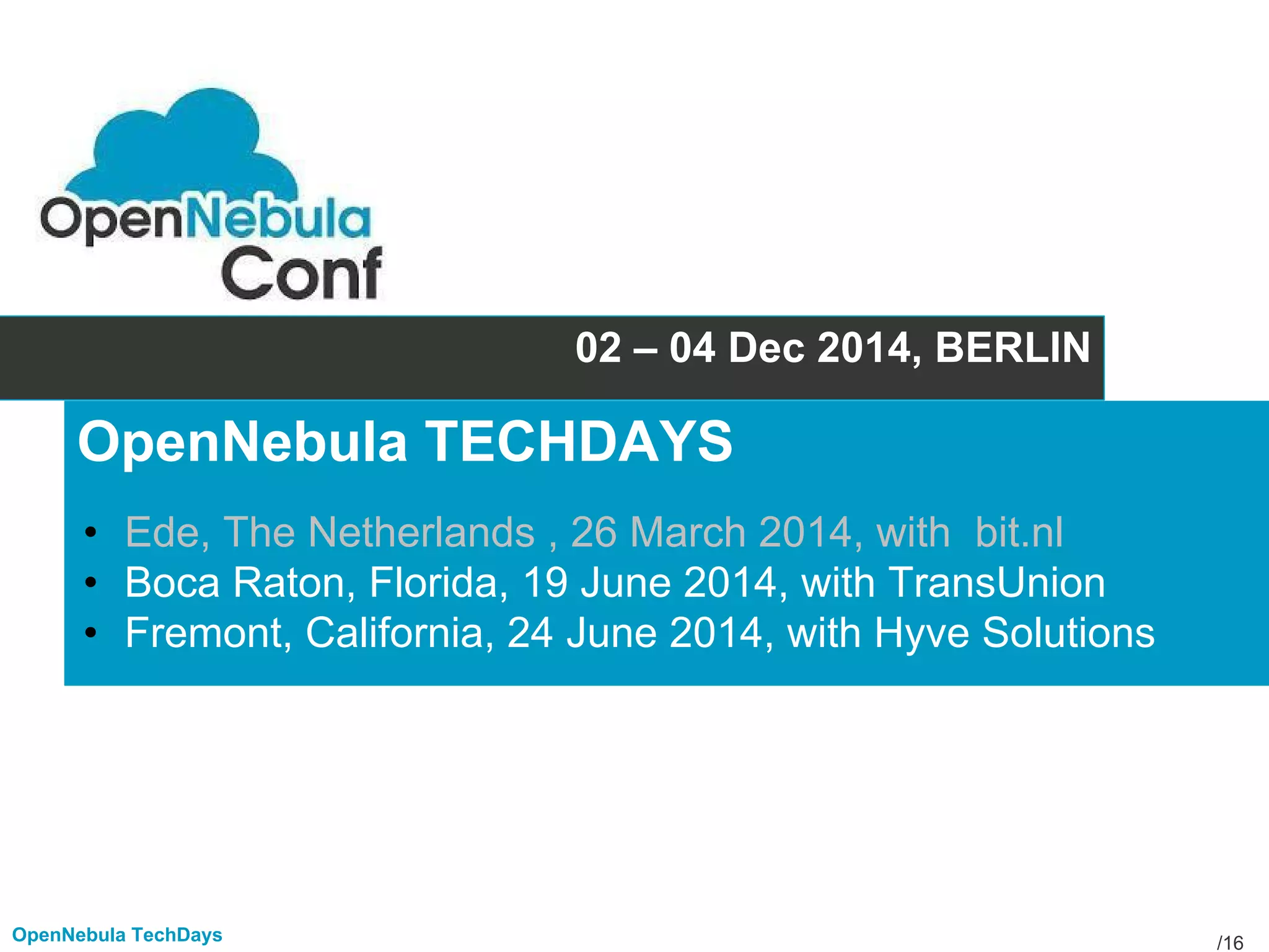 OpenNebula - Status and Roadmap | PPT