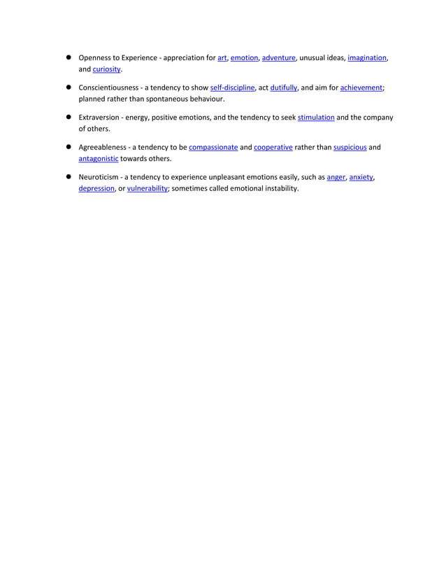 Openness to experience | DOCX