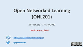 Open networked learning and the emergence of communities of inquiry #wcol2019 | PPT