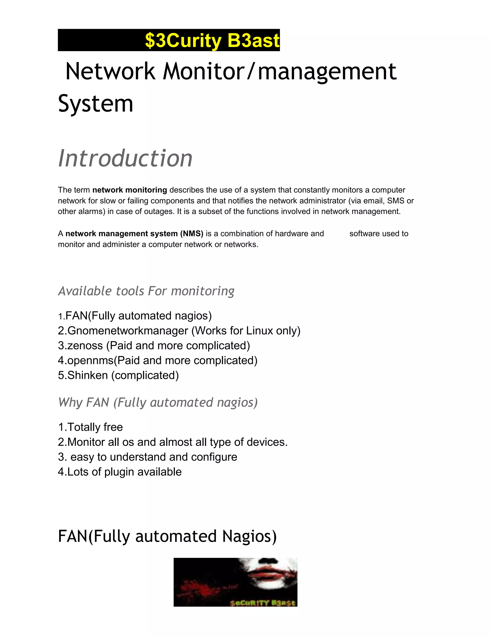 Fully Automated Nagios (FAN) | DOCX