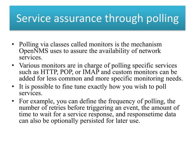 OpenNMS presentation | PPTX | Computer Networking | Computing