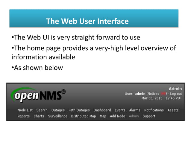 OpenNMS presentation | PPTX | Computer Networking | Computing