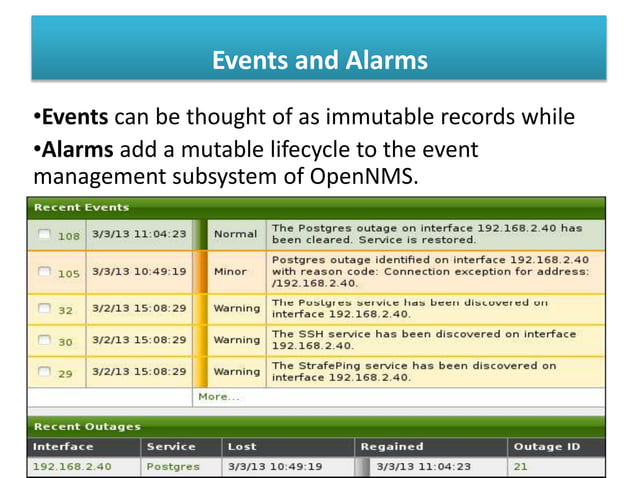 OpenNMS presentation | PPTX | Computer Networking | Computing