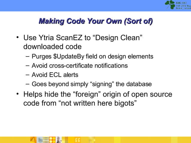 OpenNTF Blast from ILUG 2007 | PPT