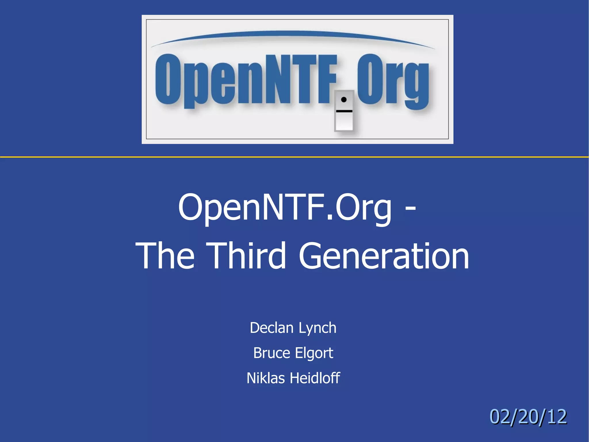 OpenNTF.Org Third Generation | ODP