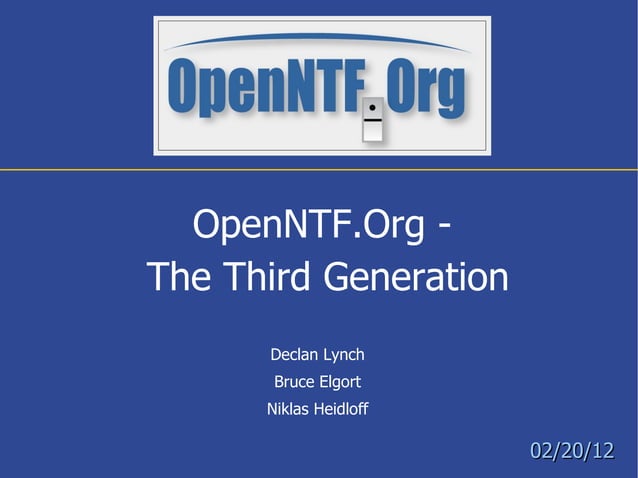 OpenNTF.Org Third Generation | ODP