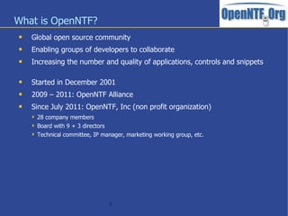 OpenNTF Overview DanNotes 11/23/11 | PDF