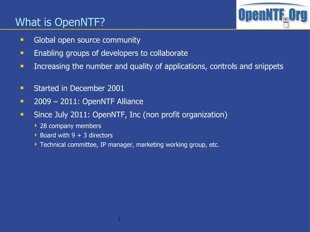 OpenNTF Overview DanNotes 11/23/11 | PPT