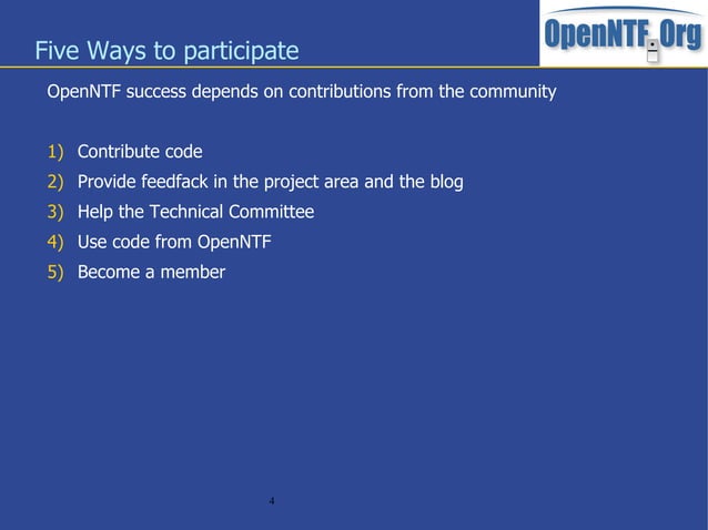 OpenNTF Overview DanNotes 11/23/11 | PPT