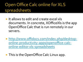 Open Office Calc online for creating and editing XLS spreadsheets | PPT