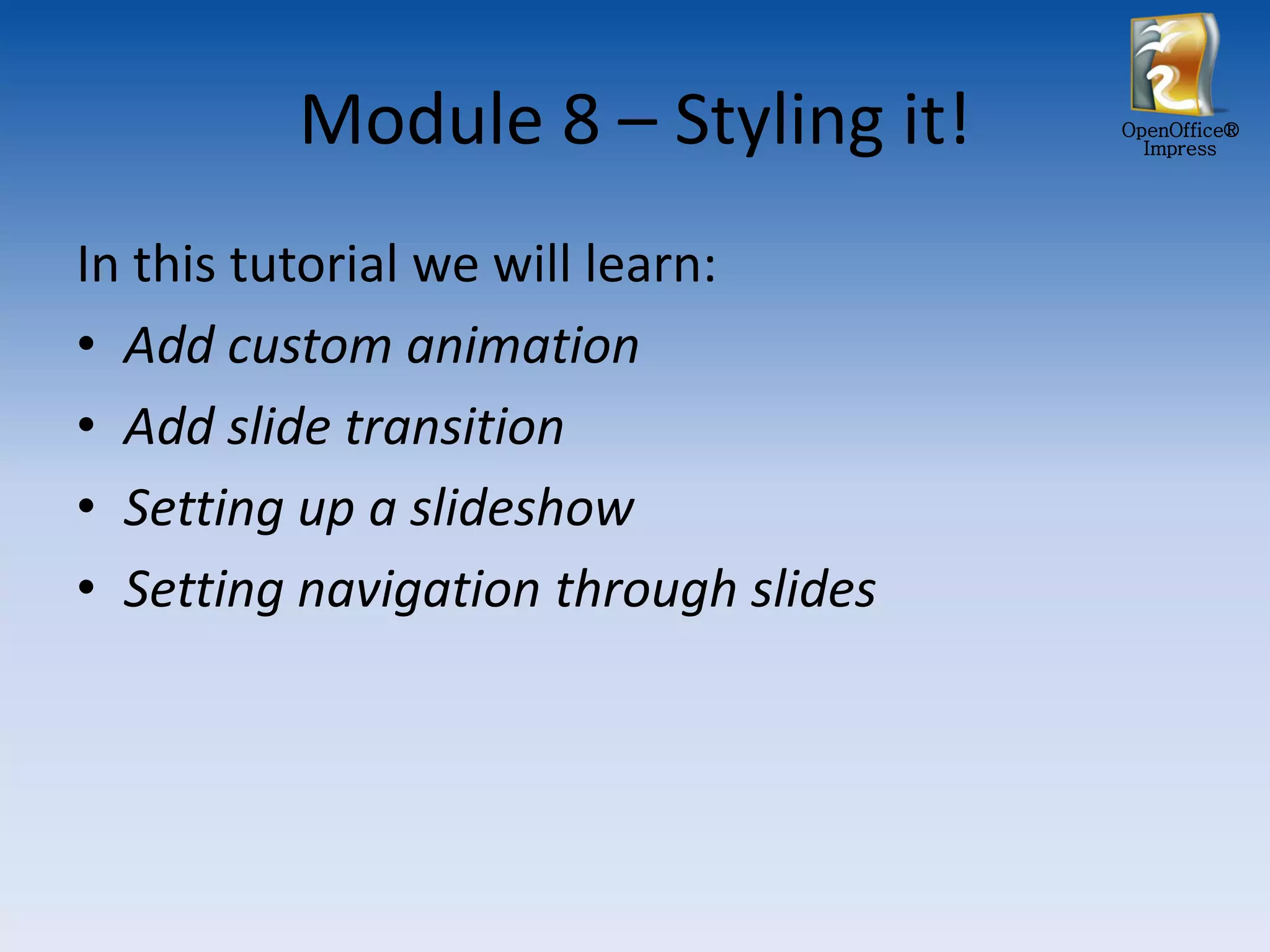 Open Office - Impress Tutorial | PDF