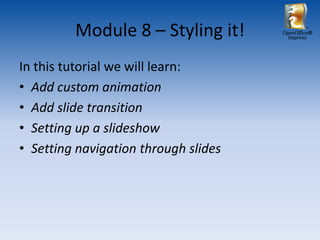 Open Office - Impress Tutorial | PDF