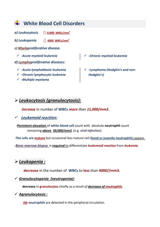Open OM Lec 4 WHITE BLOOD CELL DISORDERS . pdf | PDF