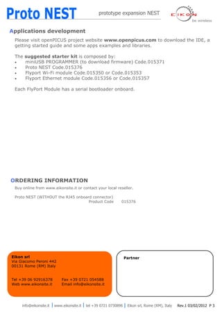openPicus Proto Nest Datasheet | PDF