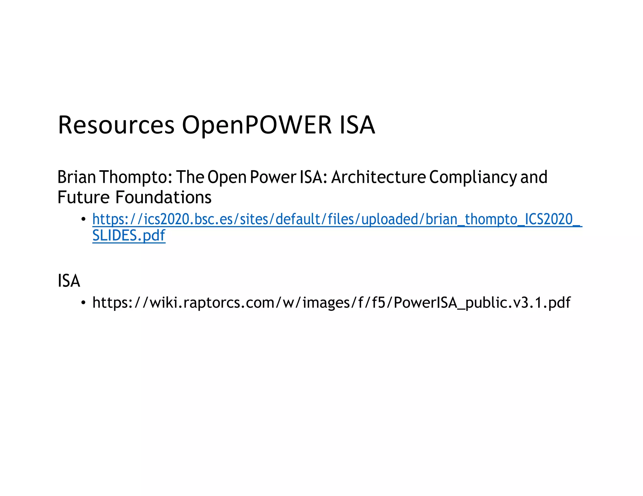 Open POWER Cores and the summary from Krishnan Raghavan | PPT