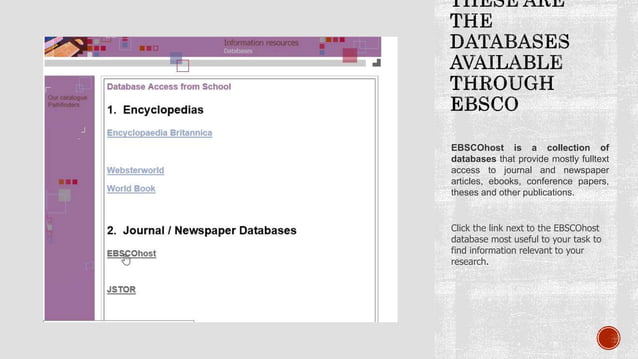 Library Databases | PPSX | Databases | Computer Software and Applications