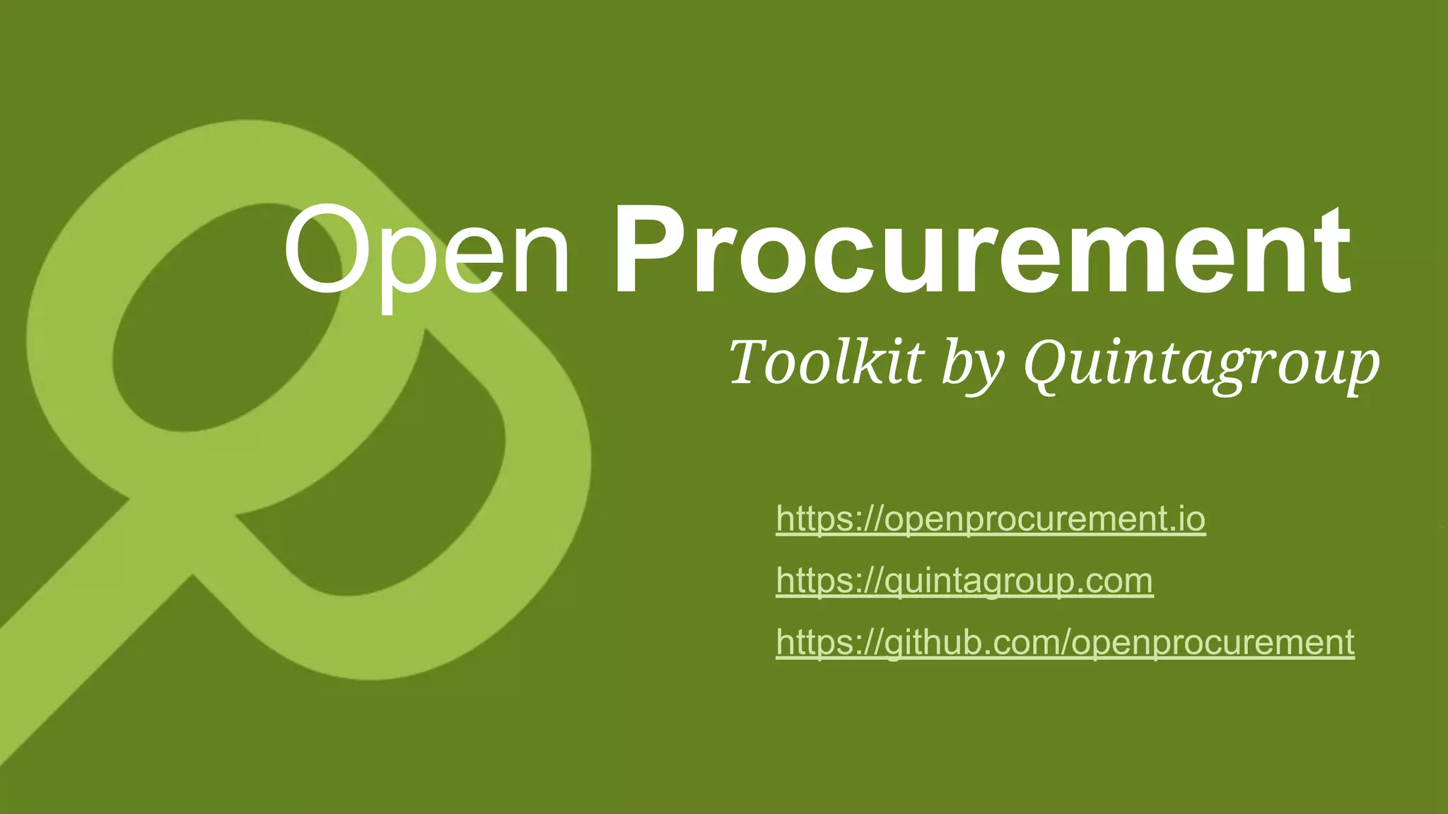 OpenProcurement toolkit | PDF