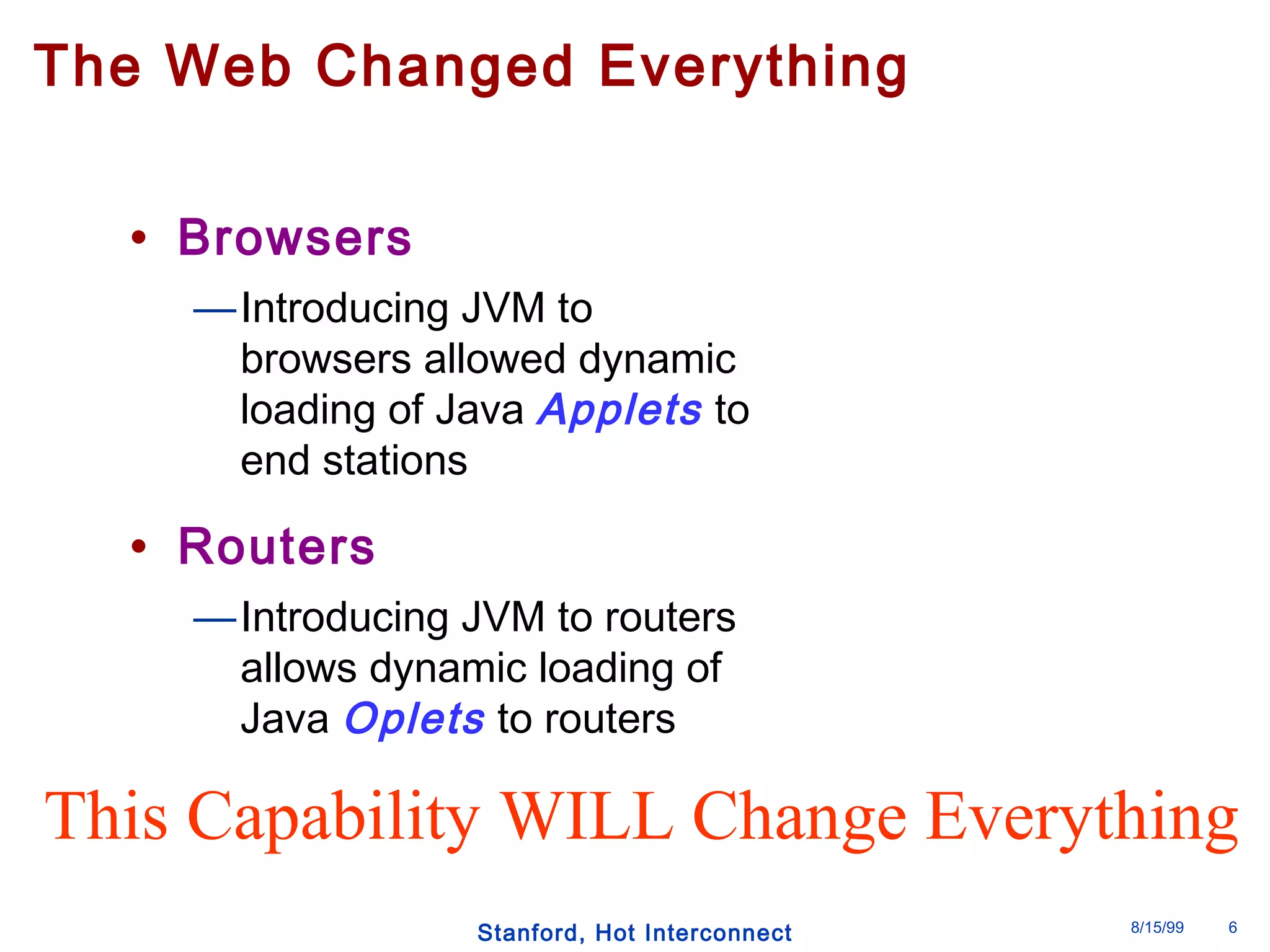 Open programmable architecture for java enabled network devices | PPT