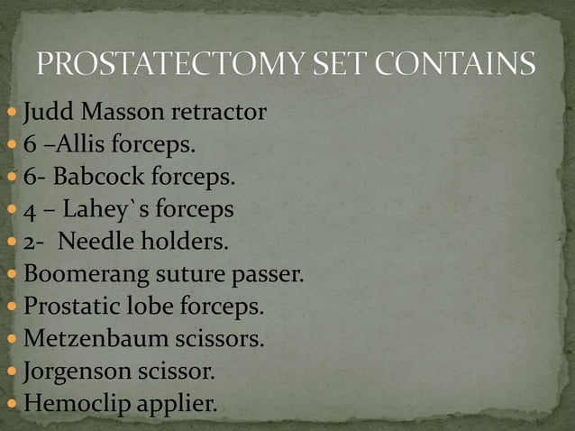 Open prostatectomy tray | PPTX