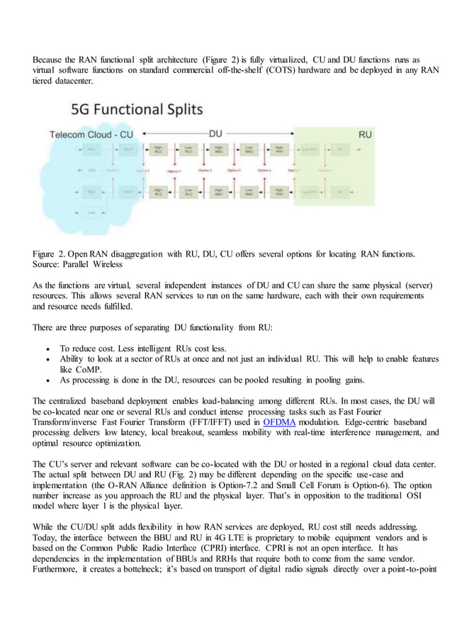 Open ran functional splits | PDF