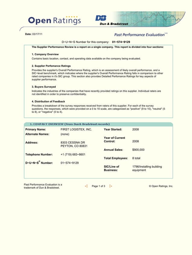 Open Ratings FLI | PDF