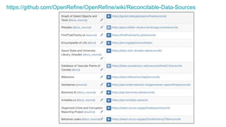 OpenRefine reconciliation services | PPT