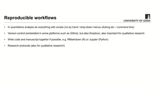 Not just for STEM: Open and reproducible research in the social ...