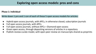 Bosman and Kramer Open Research: A 2024 NISO Training Series, Session Five: Open access" | PPT