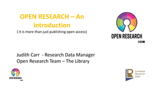 Open Research – an introduction | PPTX