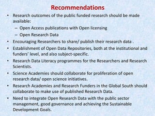 Open Research Data Frameworks: Lessons for the Global South | PPT