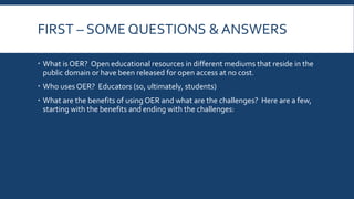 OER - Benefits & Challenges | PPT
