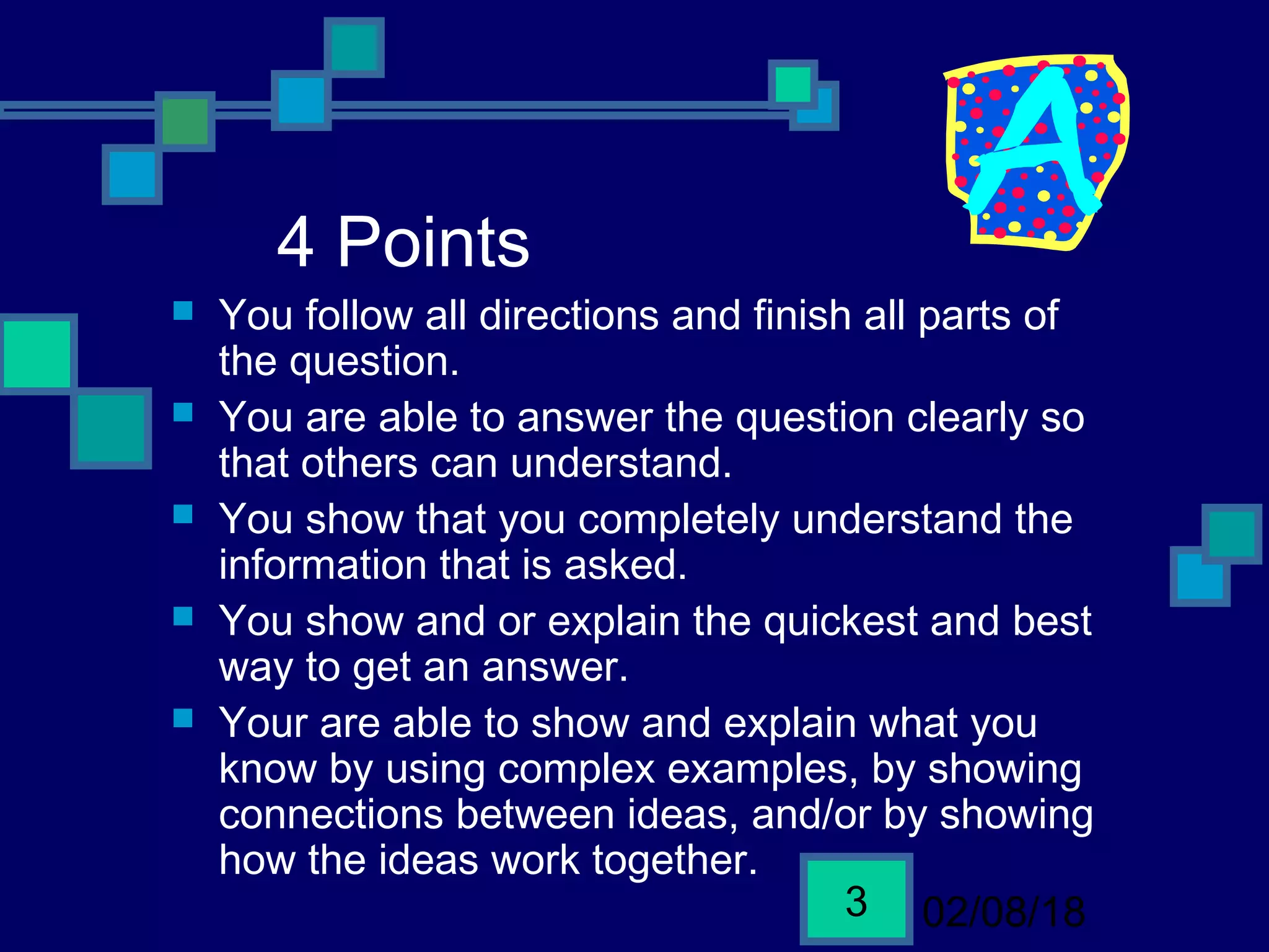 Open response scoring guide | PPT