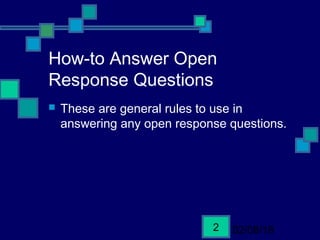 Open response scoring guide | PPT