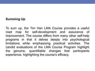 Open Reviews of Tim Han LMA Course’s Transformative Potential.pptx