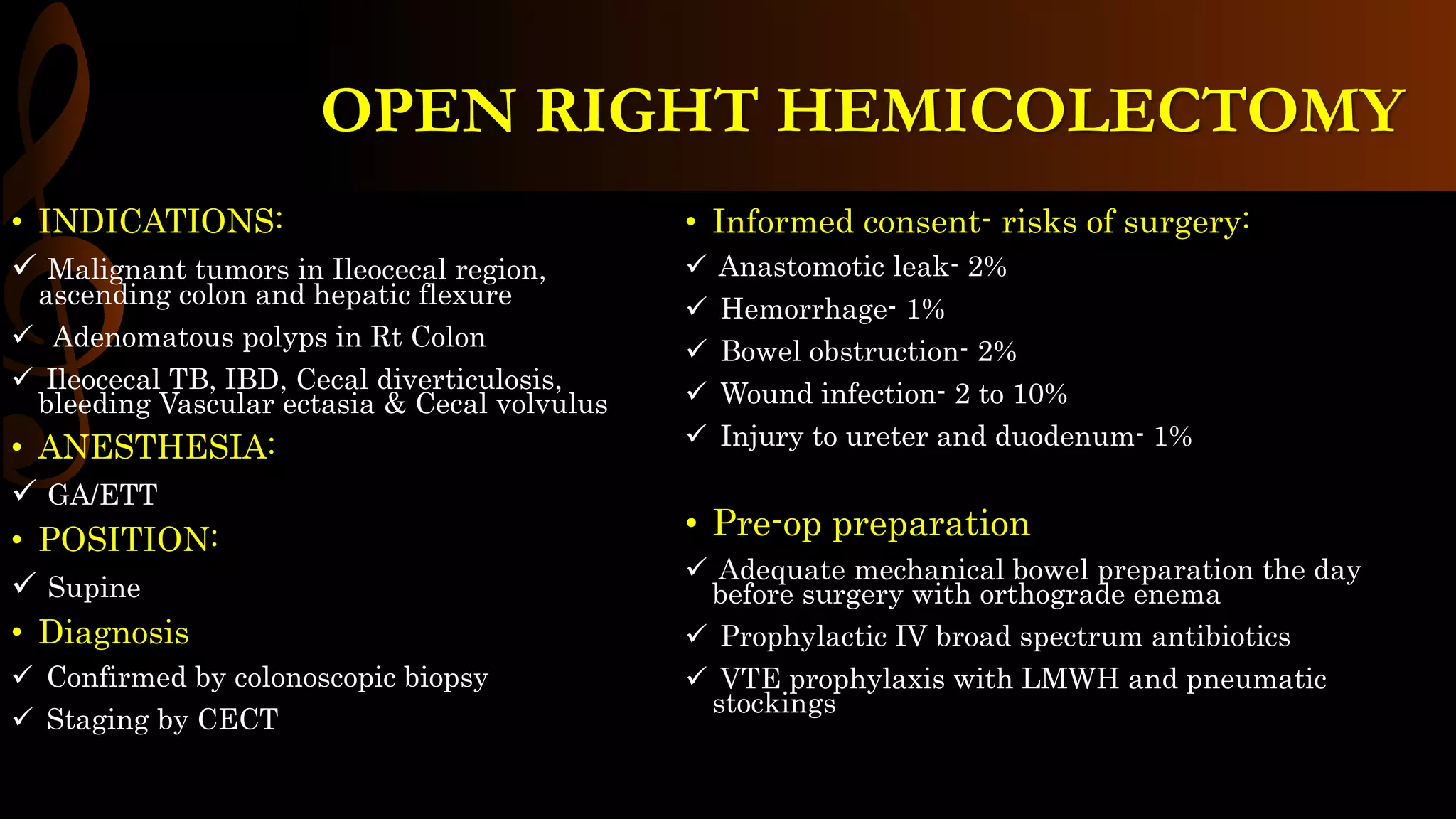 Open right hemicolectomy/ step by step/ operative surgery | PPTX