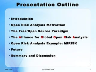 Open Risk Analysis Software - Data And Methodologies | ODP