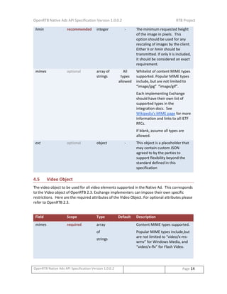 [White paper] IAB RTB Project : OpenRTB Dynamic Native Ads API Specification | PDF