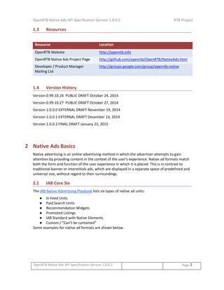 [White paper] IAB RTB Project : OpenRTB Dynamic Native Ads API Specification | PDF