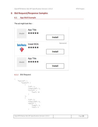 Open rtb native ads specification - IAB | PDF