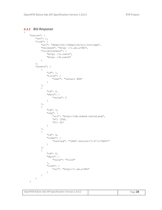 Open rtb native ads specification - IAB | PDF