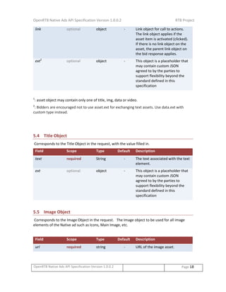 Open RTB native-ads-specification-1-0-final (IAB) | PDF