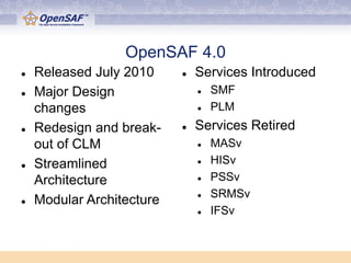 OpenSAF Symposium_Architecture_and_Roadmap_Update9.19.11