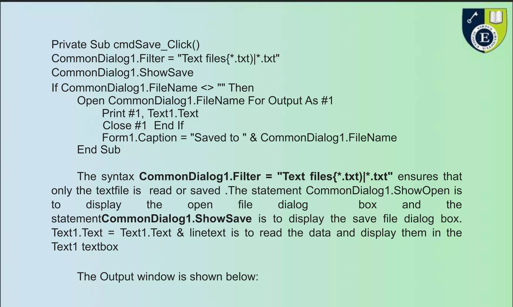 Open save file vb6 program | PPT