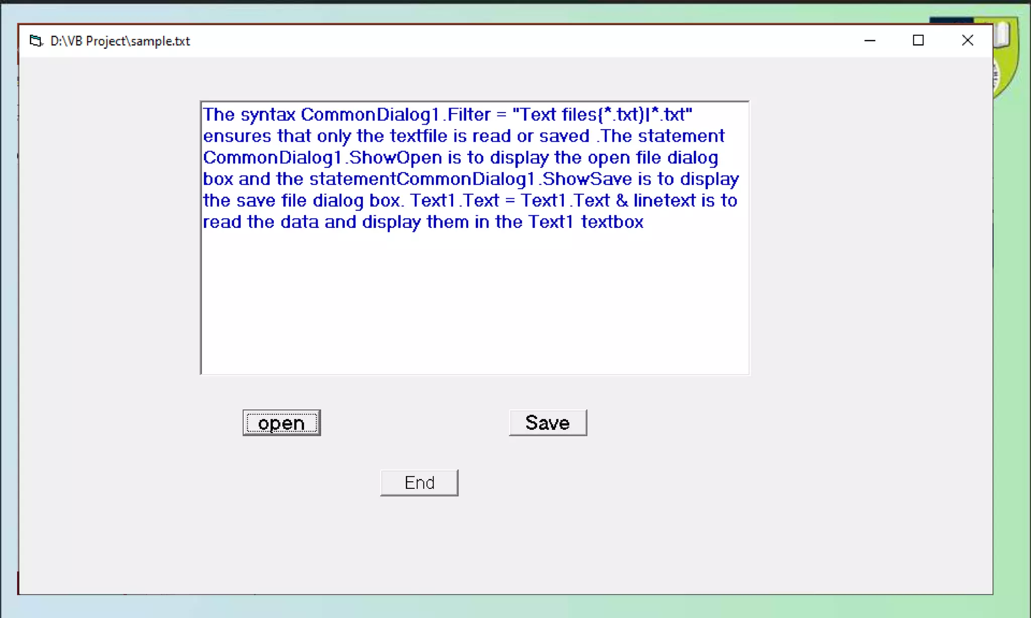 Open save file vb6 program | PPT