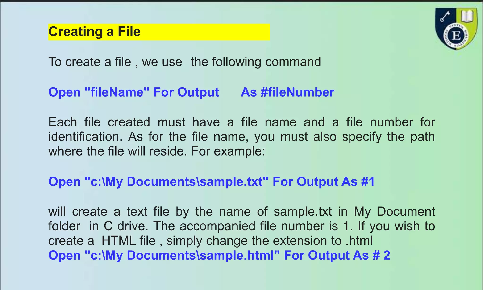 Open save file vb6 program | PPT